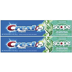 Crest Toothpaste Plus Scope Whitening Minty Fresh (Pack of 2)