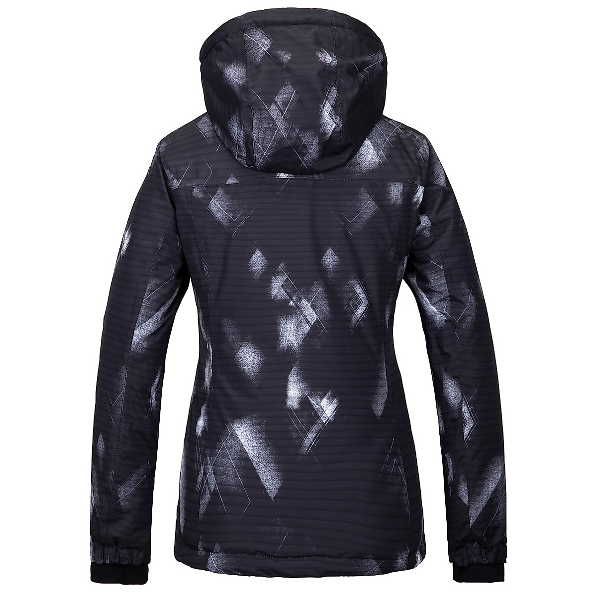 wantdo Women's Waterproof Fully Taped Seams Ski Jacket Rain Jacket with Detachable Hood Black L