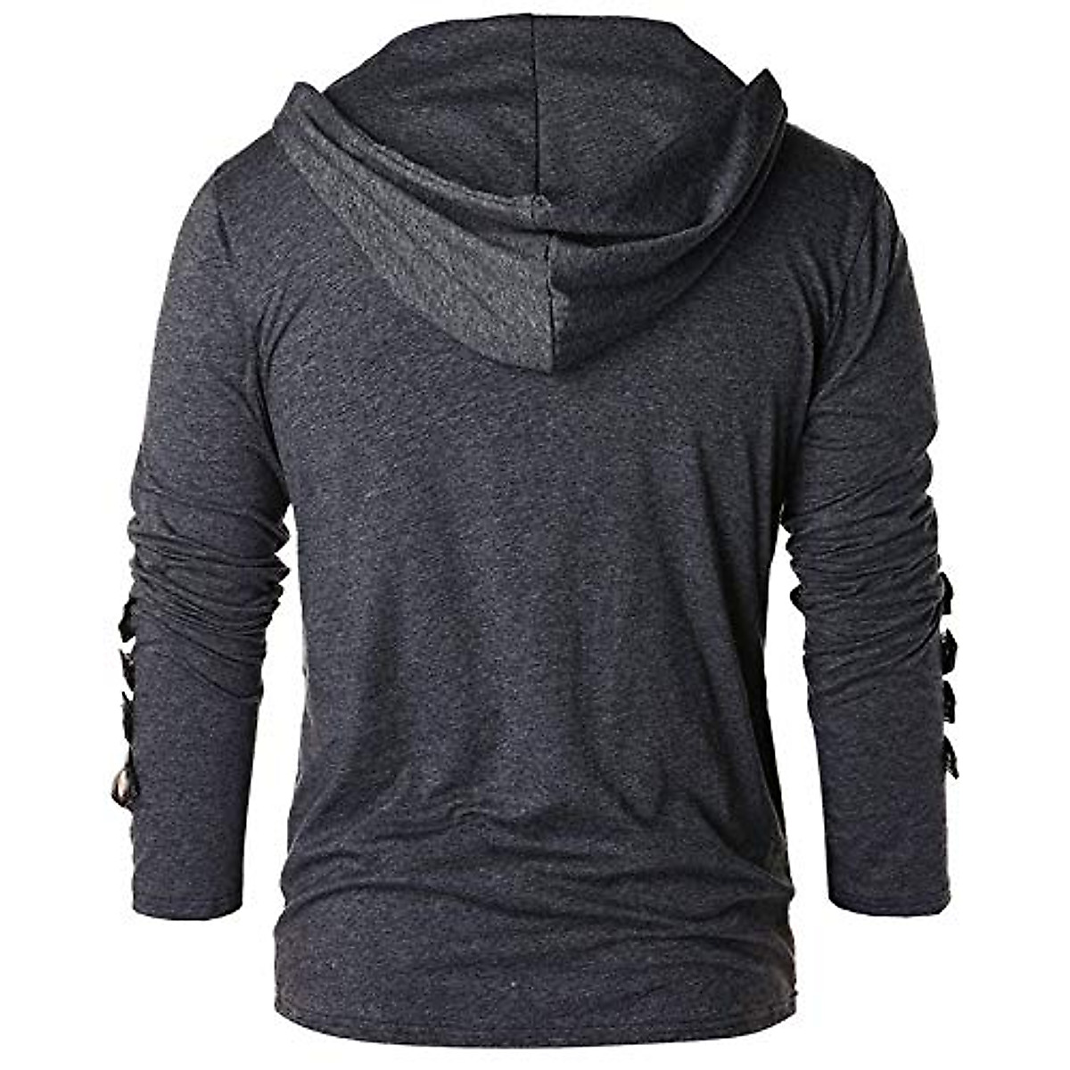 BEIBEIA Men Fashion Drawstring Vintage Hooded Sweatshirt Solid Long Sleeve Hoodie Casual Fall and Winter Pullover Tops Workout Gym Fitness Button Crop Print Shirt Sports Tunic Running Racerback Tee