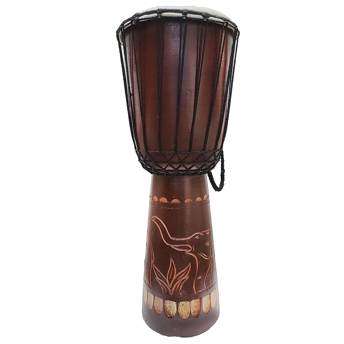 Djembe Drum Carved Bongo African inspired music also a unique gifting idea. Carver Abstract Elephant Giraffe Turtle. (24 Inch, Abstract)