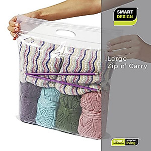 Smart Design MagicBag Instant Space Zip N' Carry Bags w/Handle - Large - 15 Bags Total - Heavy Duty Zipper - Blocks Water, Dirt, & Odors - Clothing, Pillows, & More - Home Organization
