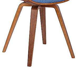Armen Living Summer Dining Chair, Wood, Blue 22D x 25W x 31H in