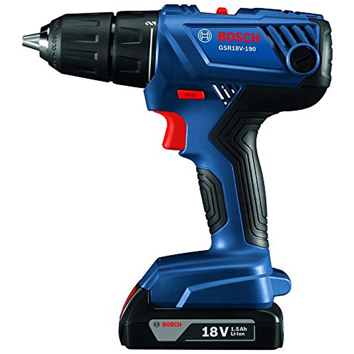 Bosch 18V Compact 1/2" Drill/Driver Kit with (2) 1.5 Ah Slim Pack Batteries GSR18V-190B22