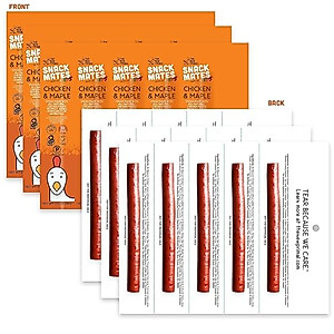 The New Primal Snack Mates Chicken & Maple Sticks, Gluten Free Healthy Snacks for Kids, Low Sugar High Protein Kids Snack for School, Mini Paleo Jerky Meat Stick, 7g Protein, 50 Calories, 15 Pack