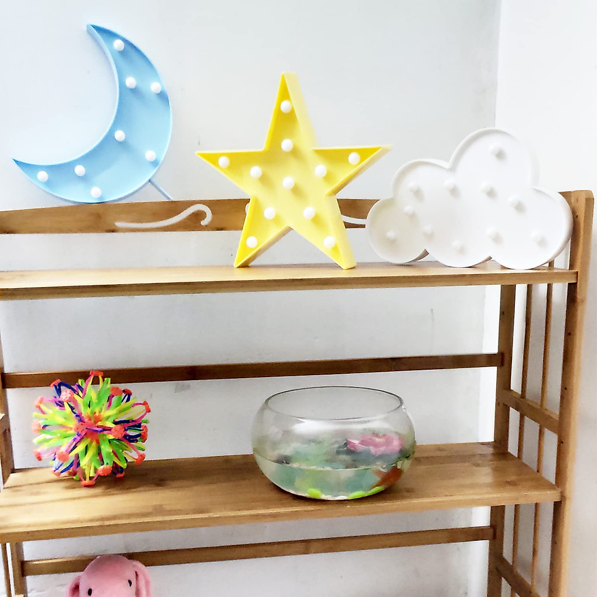 AUSAYE 3 PCS 3D Crescent Moon Light Cloud Led Star Lamp, Decorative Night Lights Room Decor NightLight for Kids Adults Birthday Christmas Gifts