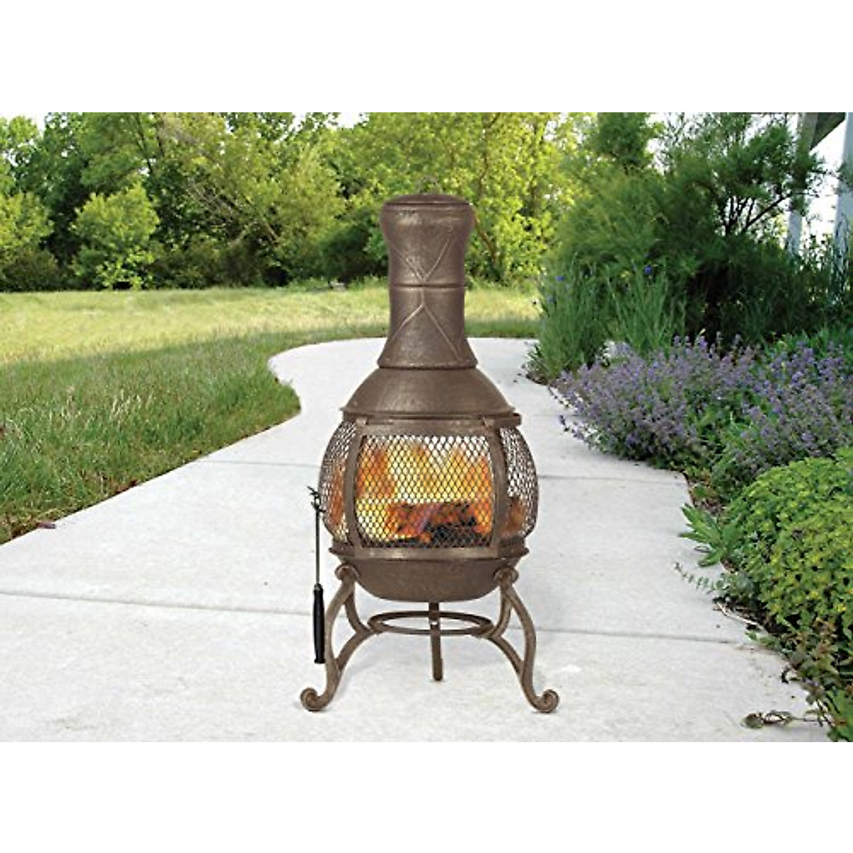 Deckmate Corona 3 Ft. High Outdoor Steel Chimenea Fireplace Model 28063