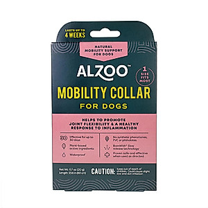 ALZOO Mobility Collar for Dogs, Helps Promote Joint Flexibility, 100% Plant-Based Active Ingredients with Wintergreen and Moroccan Rosemary Oil, Single