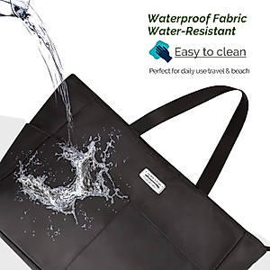 HOMESPON Large Tote Bag Floral Water Resistant Shoulder Bag Reusable Sandproof Grocery Bag Travel Oversized Pockets Beach Bag for Pool Gym Beach Daily Bags