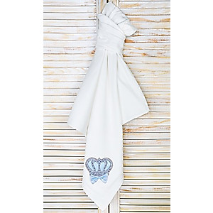 Lilax Baby Boy Newborn Crown Jewels Swaddle Receiving Blanket Blue