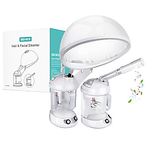 EZBASICS Hair Steamer 2 in 1 Ion Facial Steamer with Extendable Arm Table Top Hair Humidifier Hot Mist Moisturizing Facial Atomizer Spa Face Steamer Design for Personal Care Use at Home or Salon