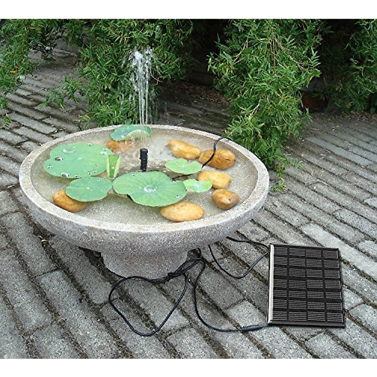 Sunnytech Solar Power Water Pump - Garden Fountain Pool Watering Pond Pump Pool Aquarium Fish Tank with Separate Solar Panel and 3M Long Cable & 4 Sprayer Adapters(Black)