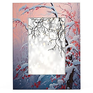 cfpolar 5x7 Inch Environmentally Friendly Wood Photo Frame With High-Definition Acrylic Board For Table Top Display And Wall Mounting Photo Frame File Frames Snowy Red Bird