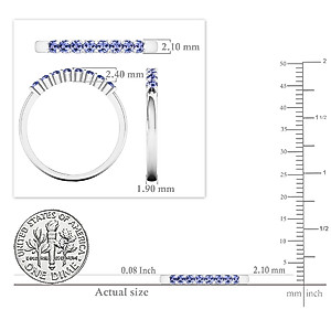 Dazzlingrock Collection 0.30 Carat (ctw) Sterling Silver Round Cut Tanzanite Ladies Wedding Band Ring 1/3 CT, Size 9