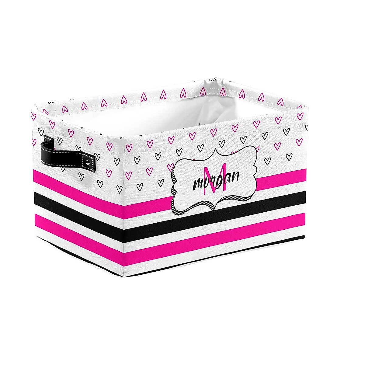 ZAACUSTOM Personalized Storage Bins with Name for Organizing Babys Boys and Girls Toys, Custom Kids Storage Basket Boxes Cubes Organizer with Handles for Shelf Closet Nursery, 1 Pack