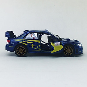 Kinsmart 2007 Subaru Impreza WRC #7, Blue Color 1:36 DieCast Model Toy Car Collection Collectible
