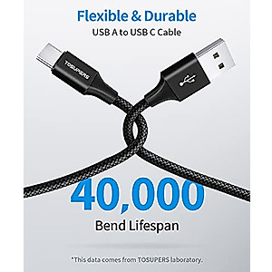 [10ft, 2-Pack] USB C Cable Fast Charging, Long USB A to Type C Charger Cable Braided for Samsung Galaxy A10e A03s A13 A32 A50 A51 A52 A53 A71 Note 20 10 9, S22 S21 S20 Ultra S10 S10e S9, LG G8 Moto G9
