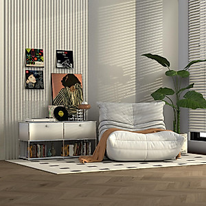 ILYXY Acrylic Vinyl Record Holder 8 Pack, 12 Inch Black Vinyl Record Wall Mount, Floating Vinyl Shelves Record Frames for Record Wall Display