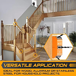 XDOVET 30 45 90 Degree Angle 4 Sizes Drill Jig for Angled Holes/Straight Holes, Drill Guide for Cable Railing Lag Screw Wood Post, Durable Aluminum Alloy Drilling Jig for Deck Stair Handrail