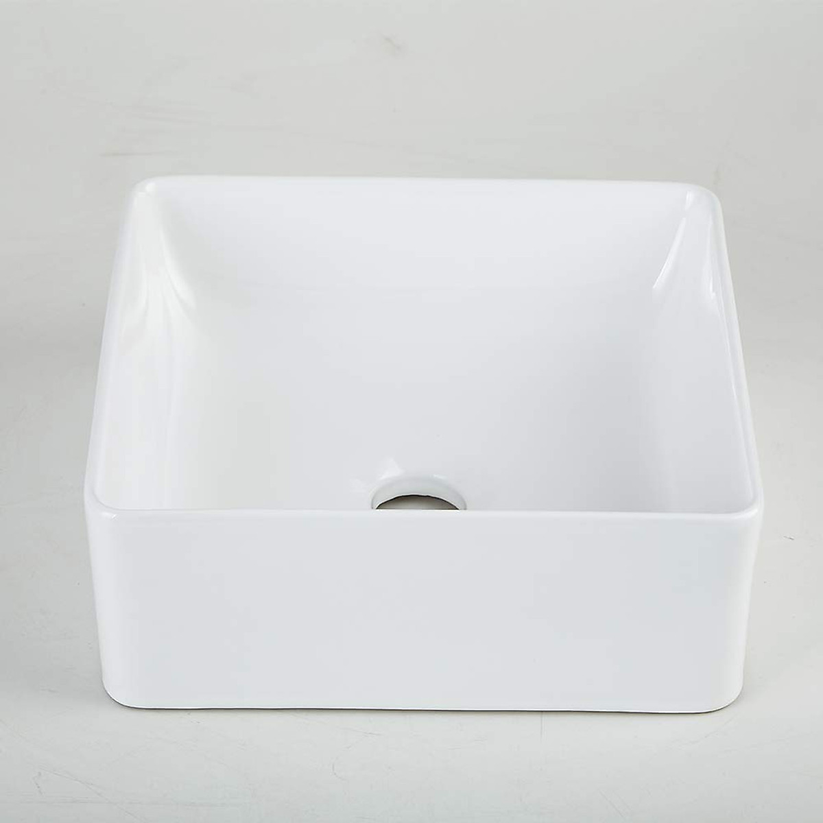 AWESON Square Vessel Sink 11.8 inch x 11.8 inch, Above Counter Vessel Sink, Small Bathroom Sink Square, Ceramic