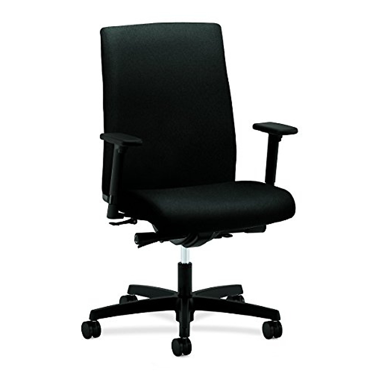 HON Ignition Series Mid-Back Work Chair - Upholstered Computer Chair for Office Desk, Black (HIWM3)