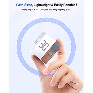 Ticktime Pomodoro Timer, Productivity Timer Cube, Hexagon Magnetic Flip Focus Timer, Mute & Adjustable Sound Alert, for Work, Office, ADHD, Study, Task, 3/5/10/15/25/30min & Custom Countdown - Gray