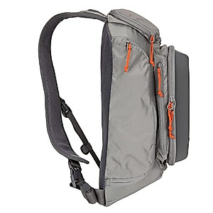 Simms Freestone Sling Pack - Lightweight, Durable Fly Fishing Tackle Bag with Compression Molded Workstation and Ergonomic Shoulder Strap (Pewter)