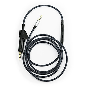 Audio cable with in-Line Mic remote volume compatible with Bose QC15 QC25 QuietComfort 15, QuietComfort 2 headphone and compatible with iphone ipod ipad apple devices