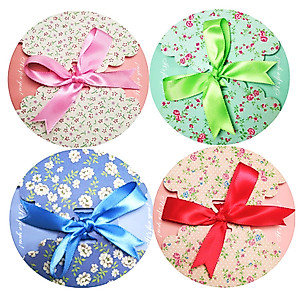 Chilly Gift Treat Boxes 20 Pack Gift Boxes with Ribbons for Cake, Cookies, Goodies, Candy, Handmade Bath Bombs Shower Soaps for Party, Christmas, Birthdays, Weddings (Flower Patterned)