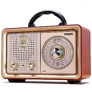 J-160 Retro AM FM Shortwave Radio, J-110 Vintage AM FM Shortwave Tabletop Radio with Excellent Reception, SD Card USB Drive Aux-in MP3 Player, Battery Operated by PRUNUS