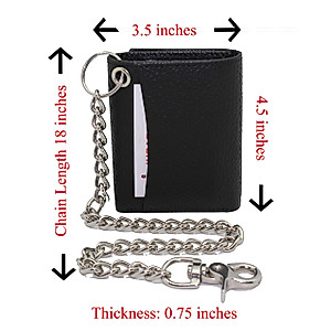 Juzar Tapal Collection Mens Wallets Black Trifold Rfid Protection Trifold Wallet Trifold Wallets For Men Men Wallet Leather Real Leather Wallets Biker Chain For Men