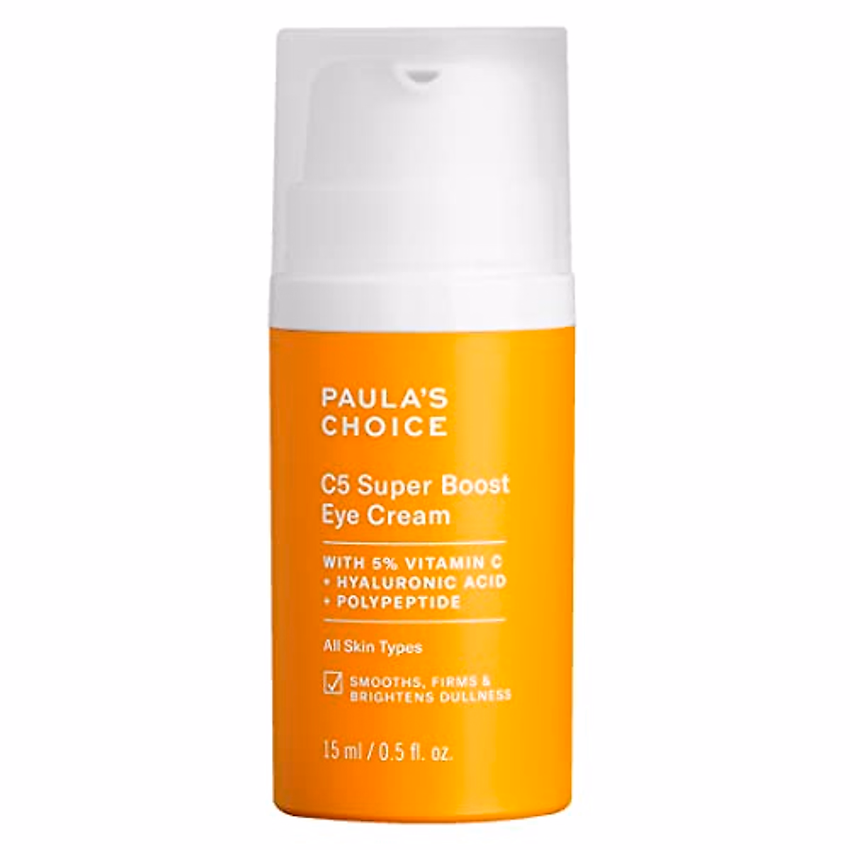 Paula's Choice C5 Super Boost Eye Cream with 5% Vitamin C, Hyaluronic Acid & Peptides, for Puffy Eyes, Dark Circles, Fine Lines & Crow’s Feet, 0.5 Fl Oz 