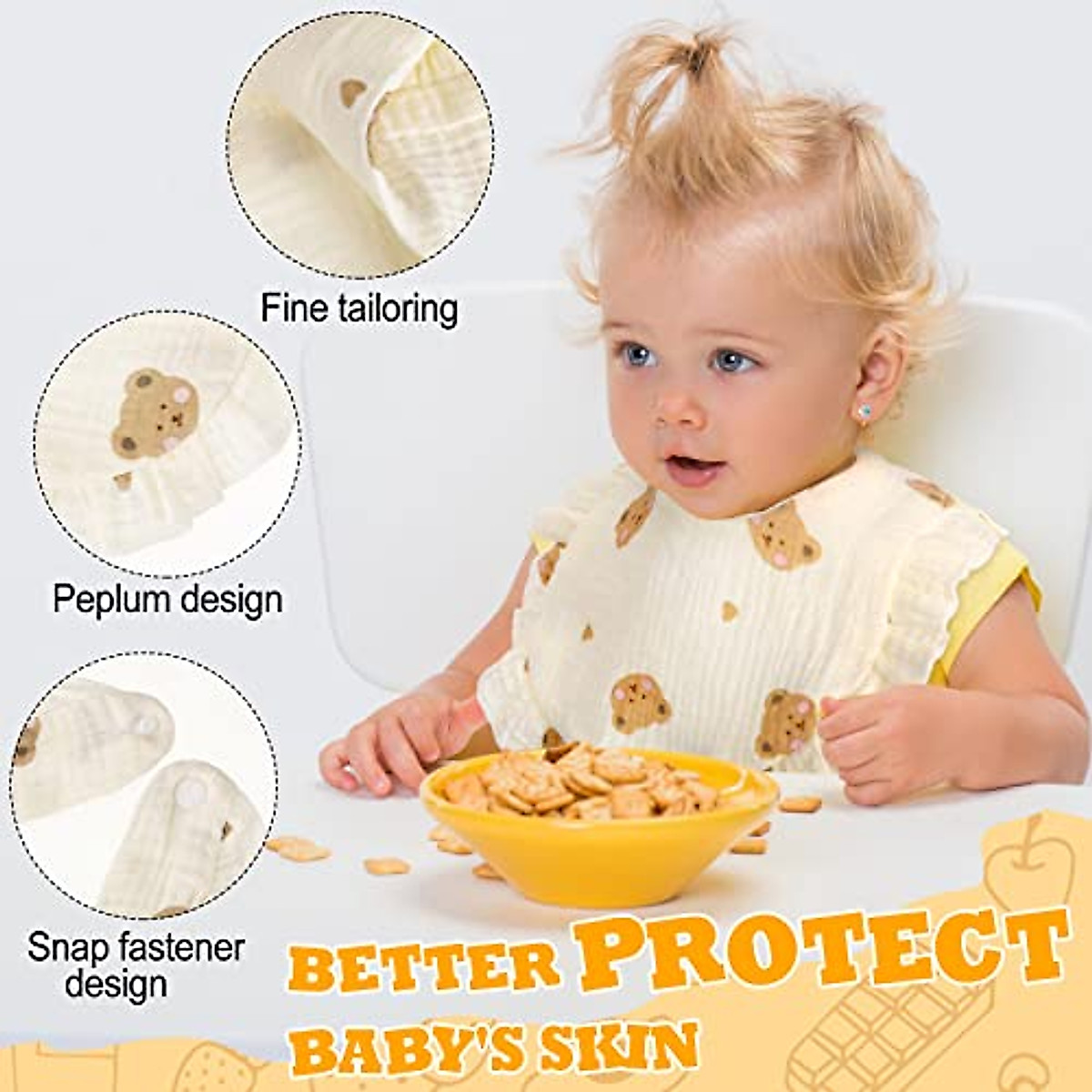 Mepase 20 Pcs Muslin Baby Bibs Cotton Adjustable Drool Teething Bibs Lap Shoulder Newborn Bibs Baby Girl Bandana Bibs for Unisex Toddler Infant Boys Girls Teething and Drooling, Assorted Styles