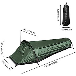 Ultralight Bivy Bag Tent,Compact Single Person Backpacking Bivvy Tent Olive 100% Waterproof Sleeping Bag Cover Bivvy Sack for Outdoor Survival Bushcraft