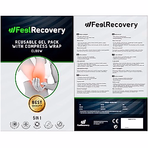 Reusable Gel Ice Packs for Elbow & Arms (12x7 in) - Hot & Cold Compress Wrap for Tennis & Golf Injuries: Tendonitis, Fractured, Pain - Ice Bag Compress with Strap for Elbow Relief