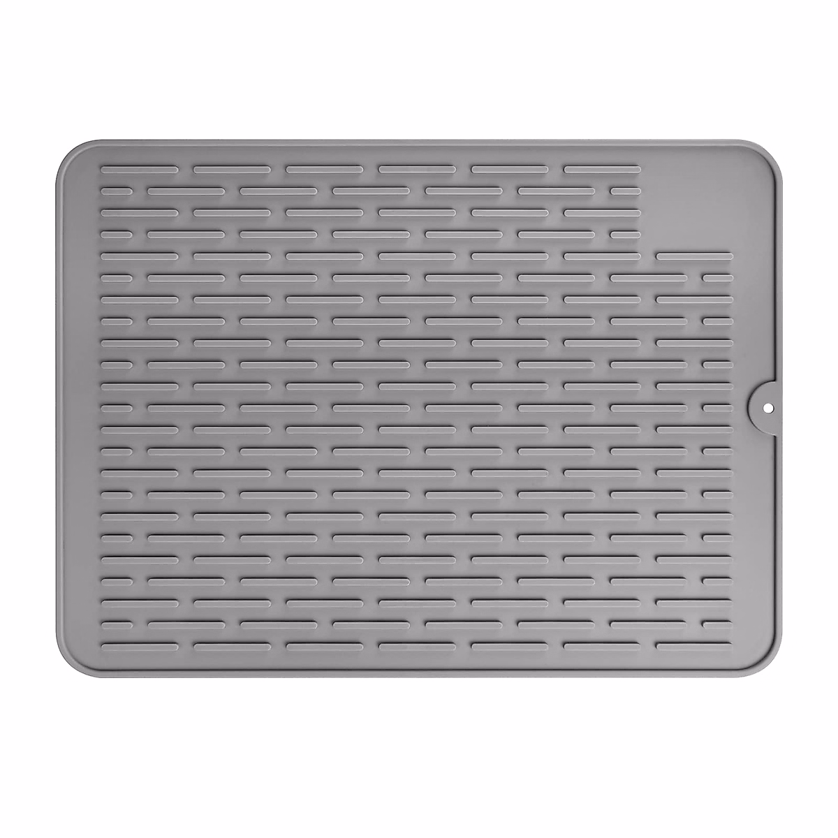 Olodeer Silicone Dish Drying Mat - 16"x12" - Kitchen Counter Mat,Dish Draining Mat,Sink Mat,Dishwasher Safe,Heat Resistant,Eco-Friendly.Black