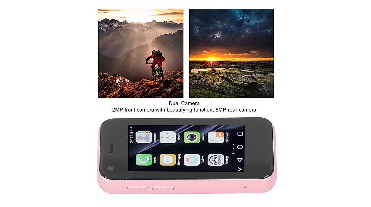 Compact Mini Smartphone with Dual Cameras - Sakura Pink