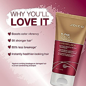 K-PAK Color Therapy Luster Lock Instant Shine & Repair Treatment | For Color-Treated Hair | Boost Color Vibrancy | Repair Breakage | With Keratin & Argan Oil | 5.1 Fl Oz