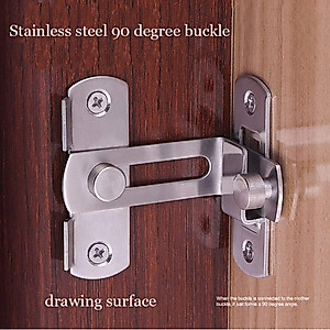 90 Degree Right Angle Lock for Locking Sliding barn Door Locks and latches Satin Chrome Door latches