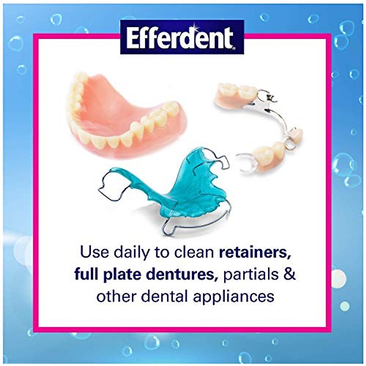 Efferdent Anti-bacterial Denture Cleanser, 2-Pack