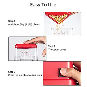 1200W Small Household Popcorn Maker Oil Free and Low Heat Popcorn Maker Machine Air Popcorn Popper for Party,Date,Childrens Birthday