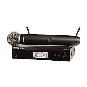 Shure BLX24R/SM58 Wireless Microphone System - 14-Hour Battery Life, 300 ft Range, UHF | SM58 Handheld Vocal Mic, Single Channel Rack Mount Receiver | J11 Band (BLX24R/SM58-J11)