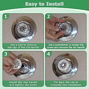 Dreyoo Shower Faucet Handle Replacement for 940-240/940-950A, Compatible with Price Pfister Avante Kitchen, Bath, Tub Faucets, Single Acrylic Shower Knob