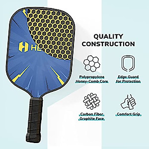 Helium Pickleball Paddle for Kids – (2 Pack - POW! and Girl Power) Child Size, Lightweight Honeycomb Core, Graphite Strike Face, Premium Comfort Grip, 2 Pickleball Paddles & 2 Drawstring Bags