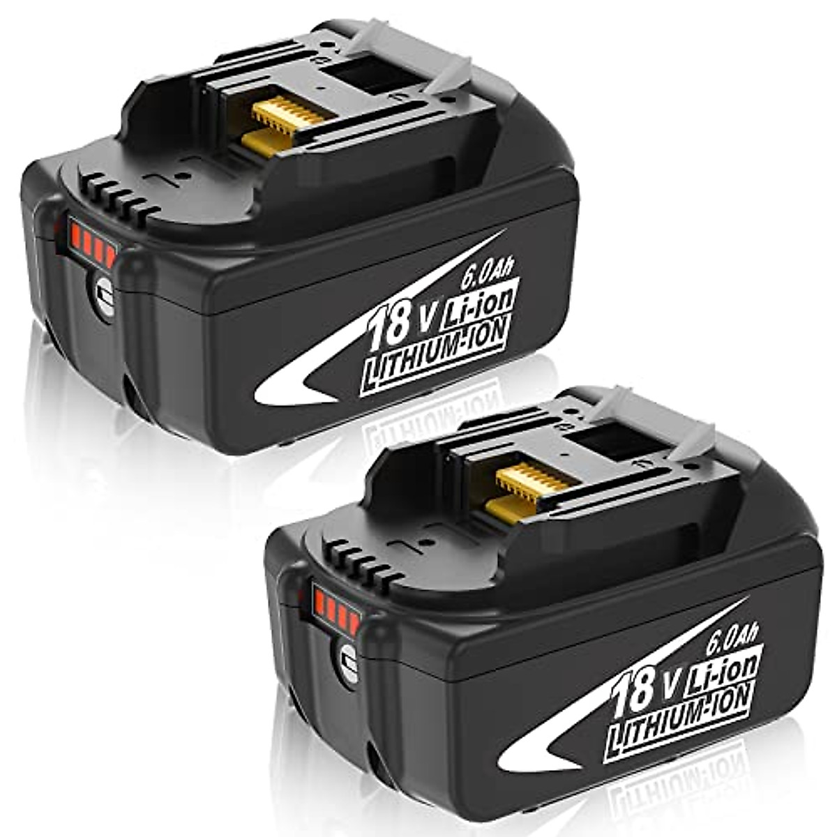 2Pack 18v BL1860B Replacement Battery 6.0Ah Compatible with Makita 18 Volt Battery Lithium ion BL1860 BL1850 BL1840 BL1830 BL1820 BL1815B LXT400 194204-1 with LED Indicator Cordless Power Tools