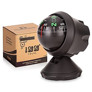 10L0L Golf Cart Compass Dash Mount Adjustable, Navigation Hiking Direction Pointing Guide Ball for Boat Truck Auto Car Outdoor