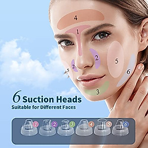 Blackhead Remover Wurkkos Pore Vacuum with Camera Black Head Remove Tools Acne Comedone Pimple Extractor with 6 Suction Heads for Phone,Tablet PC,Computer Facial Suctioner for Women & Men(Pink)