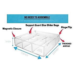 ABTIFFANY Ziplock Bag Storage Organizer, (ABT-1), 11.8x11.8x3