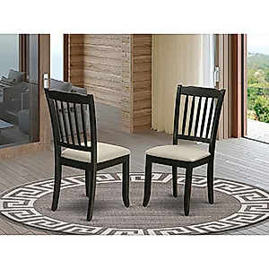East West Furniture DAC-BLK-C Dining Room Chairs, 21 x 18 x 38