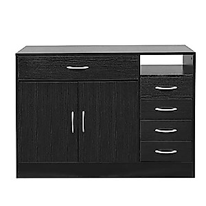 Black Bathroom Cabinet Bathroom Organizer Countertop Cabinet Organizer, Kitchen Cabinet Pantry Organizers and Storage Accent Buffet Sideboard for Living Room and Kitchen 41.34"L x 15.75"W x 29.13"H
