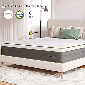 Novilla Full Mattress,12 Inch Gel Memory Foam Hybrid Mattress in a Box with Individual Pocket Springs, Motion Isolation & Pressure Relief, Medium Firm Full Size Bed Mattresses, vigour